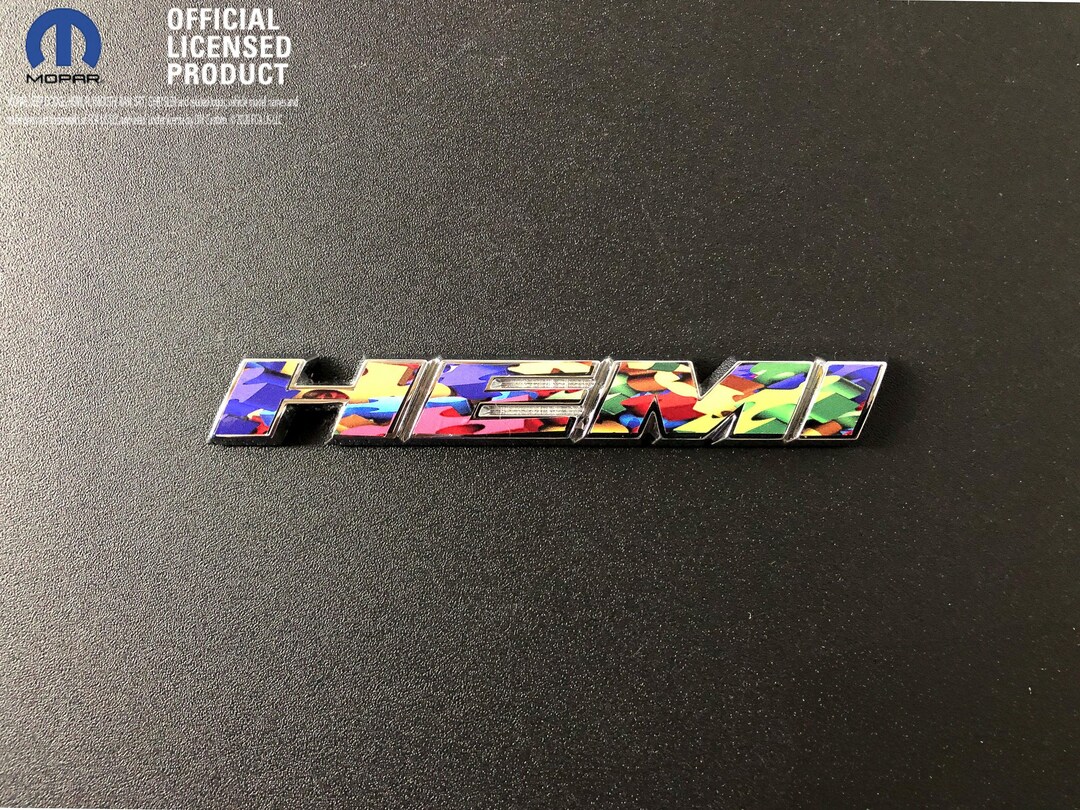 Dodge HEMI Fender Emblem Overlay Decals L&R AUTISM Awareness Fits 2011 ...