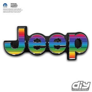 Jeep Emblem Overlay Decals Rainbow - Etsy