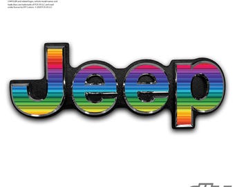 Holographic Crystal Jeep Emblem Sticker Decal, Wrangler JK, TJ, JL ...