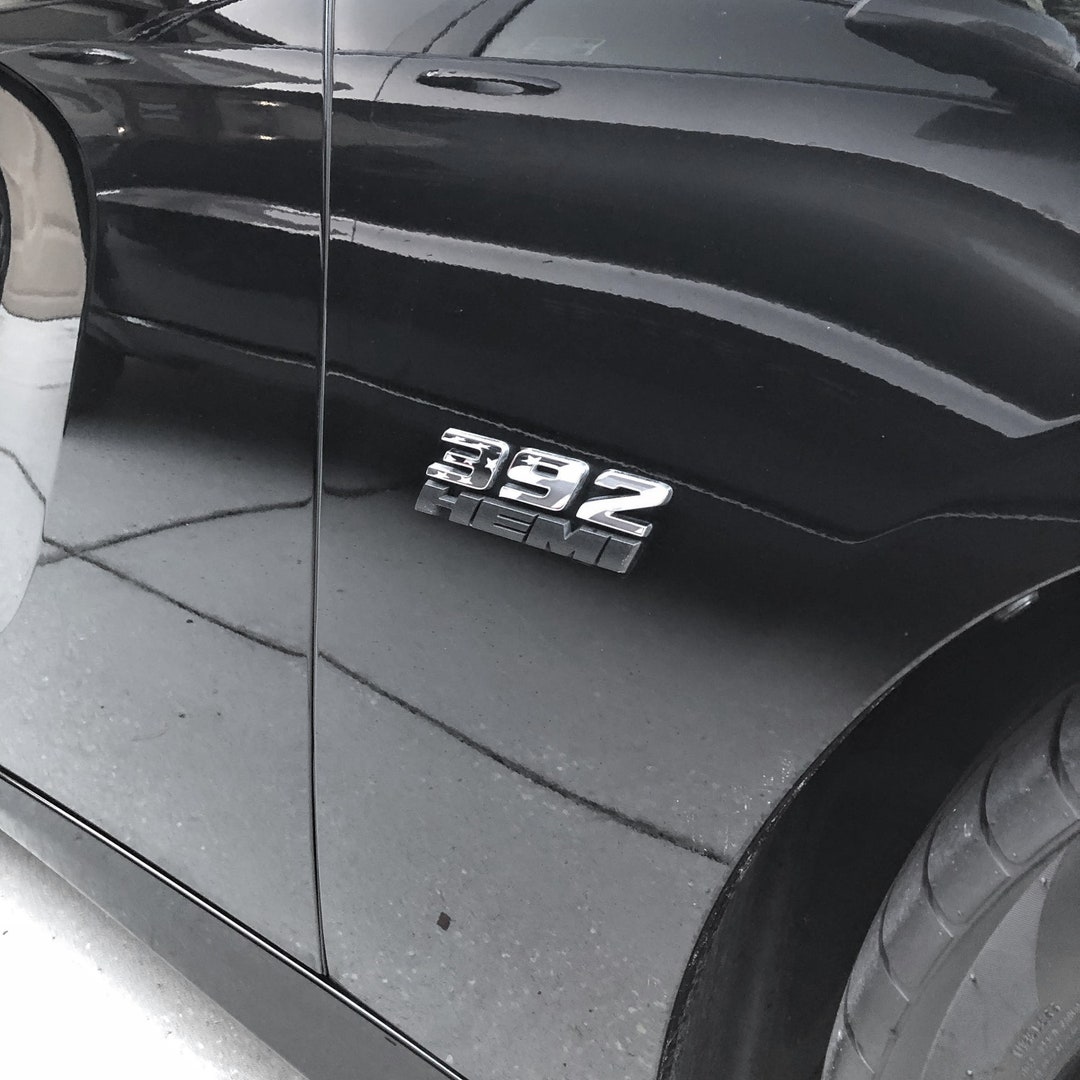 392 Fender Emblem Overlay Grayscale AMERICAN FLAG Fits Dodge Challenger ...