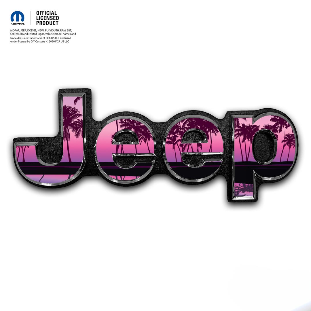 Jeep Emblem Overlay Decals - Pink Sunset - Etsy