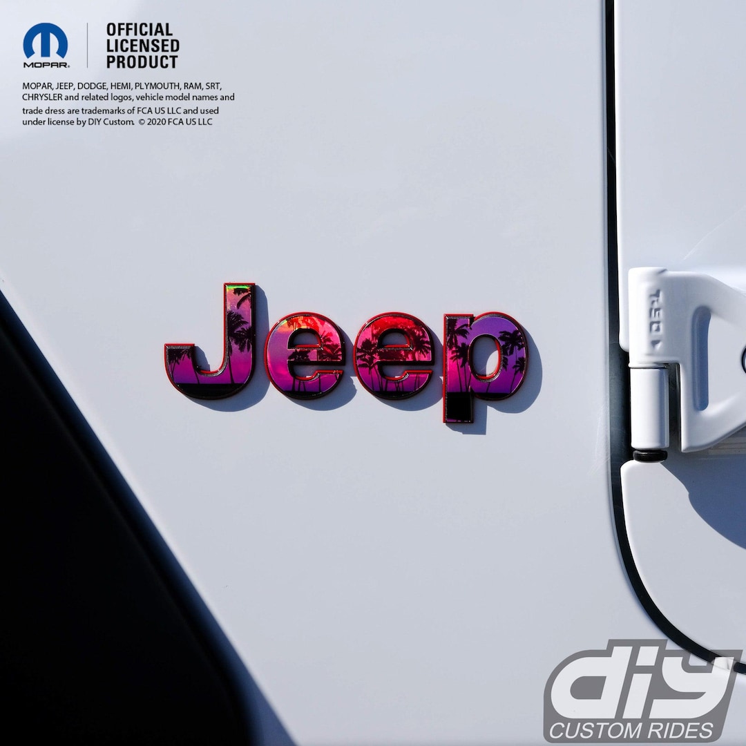 Holographic Jeep Emblem Overlay Decals Pink Sunset - Etsy