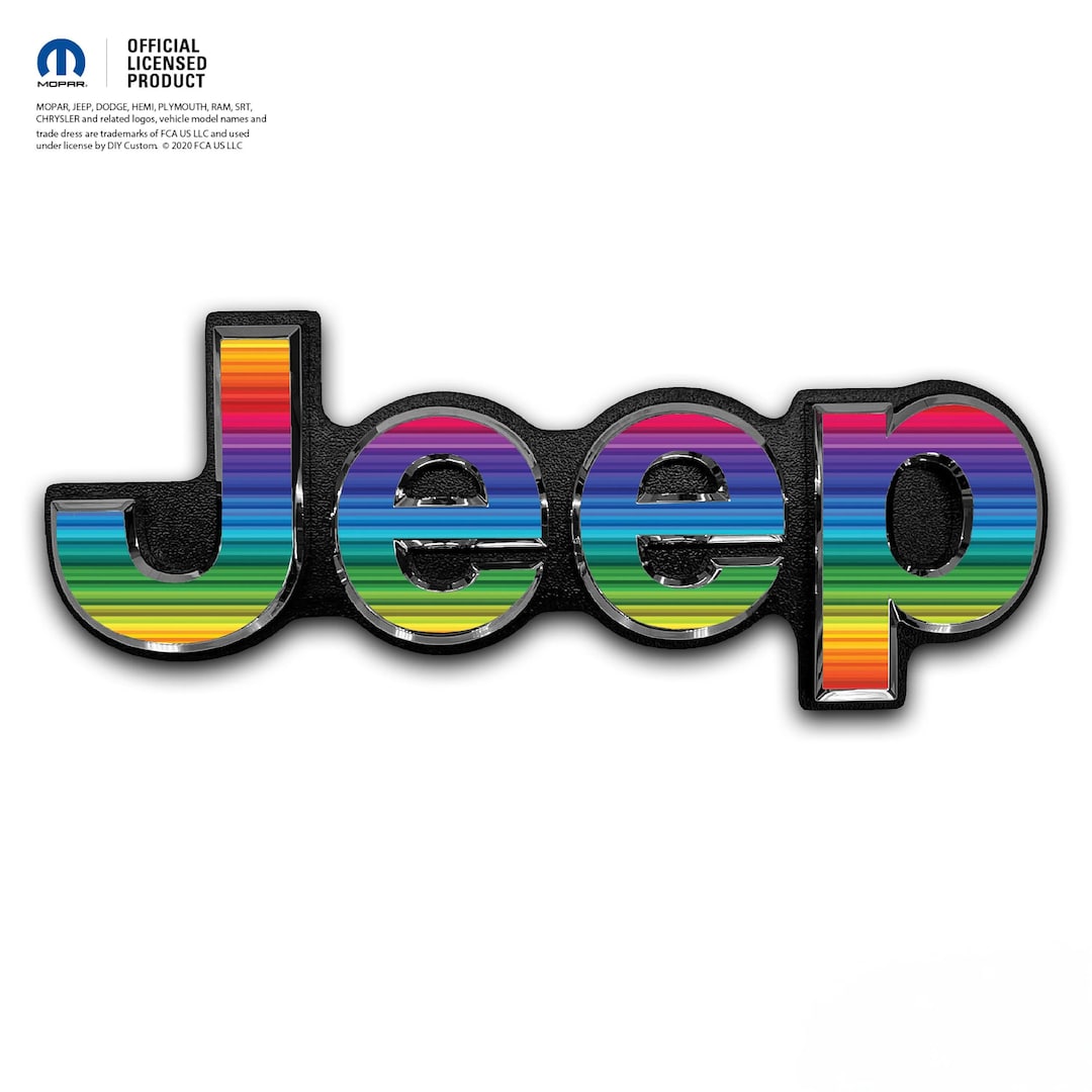 Jeep Emblem Overlay Decals - Rainbow - Etsy