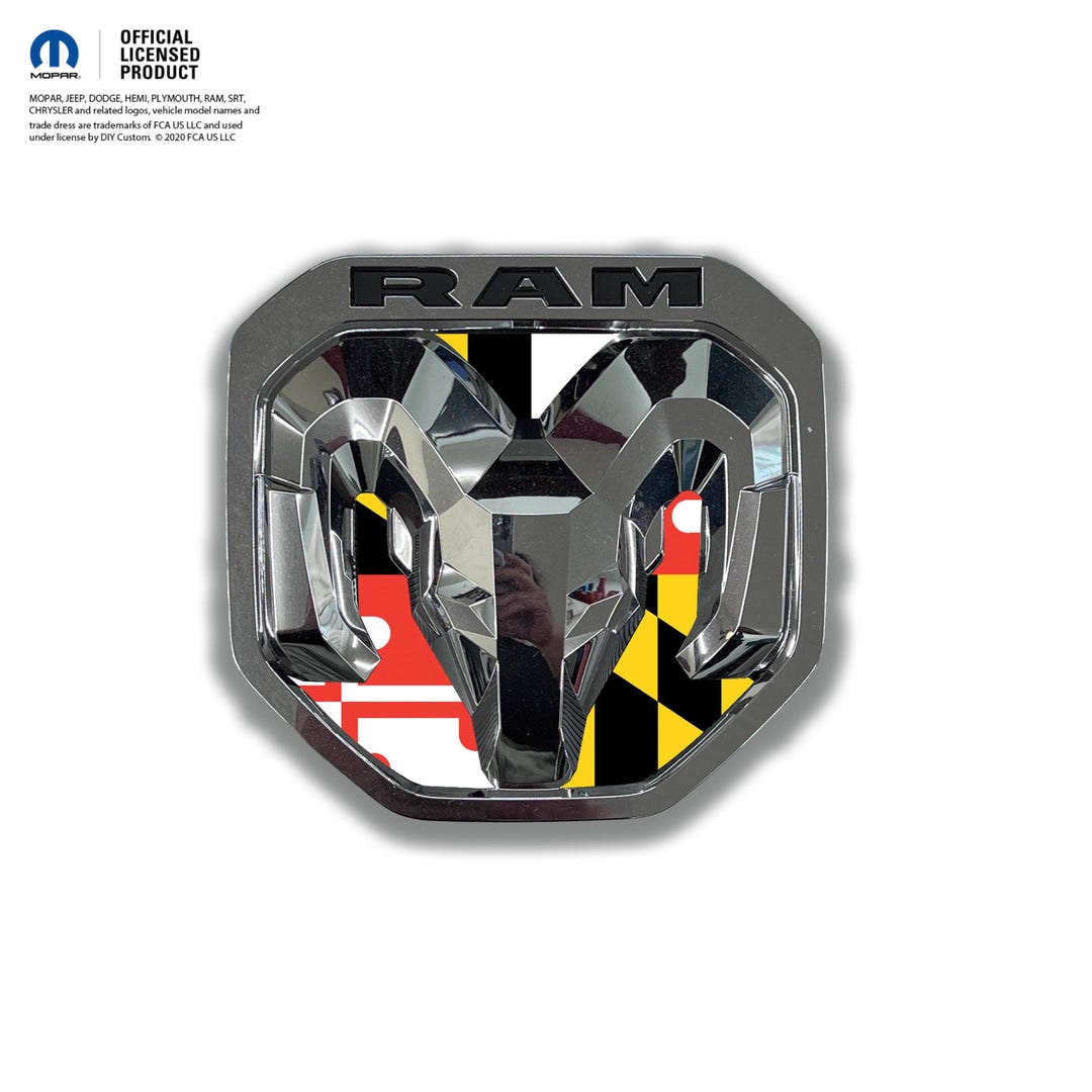 RAM Tailgate RAM Head Emblem Overlay Decals MARYLAND Flag Fits 2009 ...