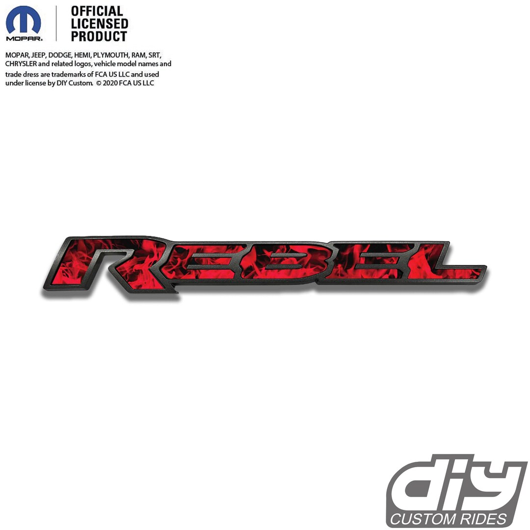 RAM Rebel Emblem Overlay Decals Red Flames Fits 2019-2023 - Etsy