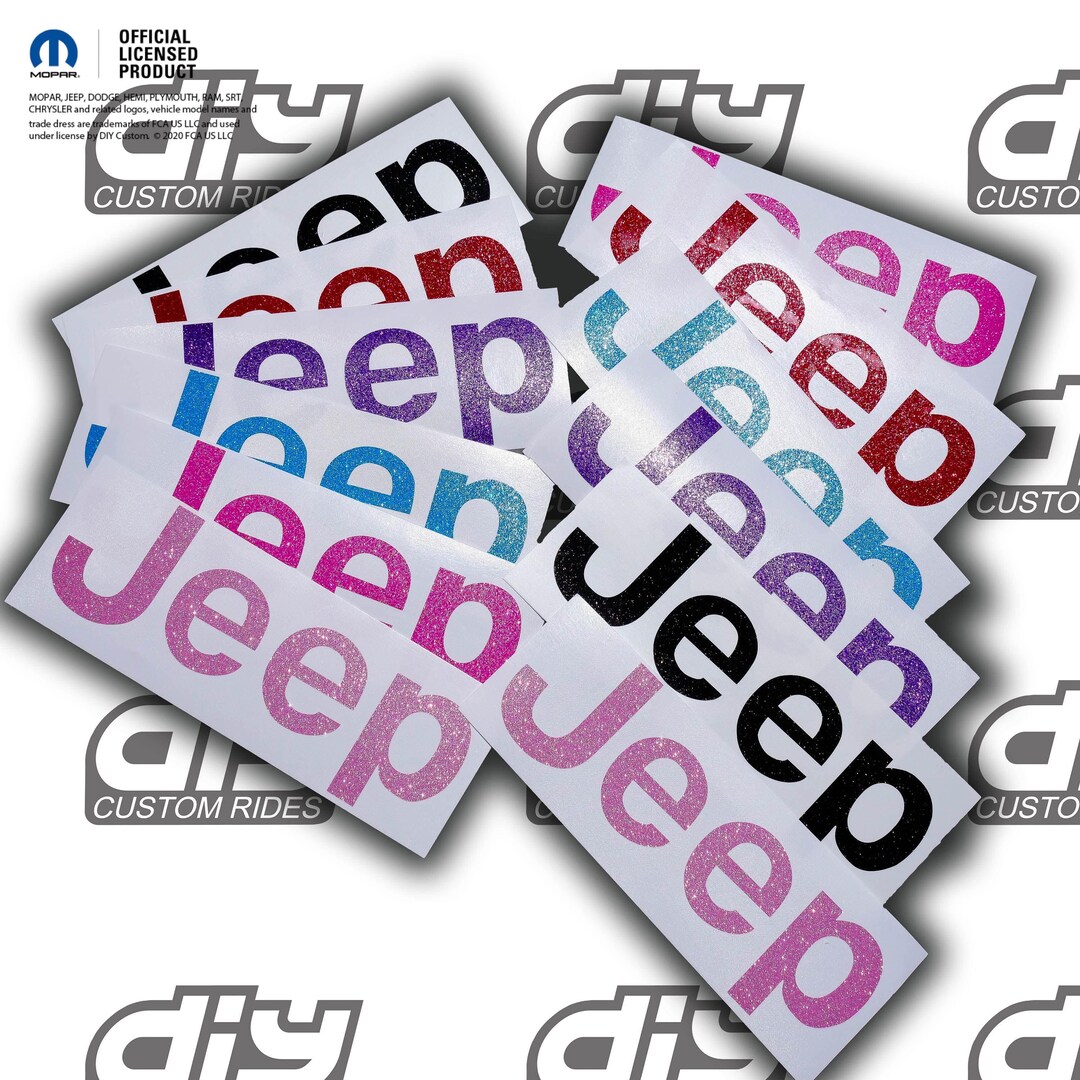 Jeep Emblem Overlay Decals Glitter - Etsy