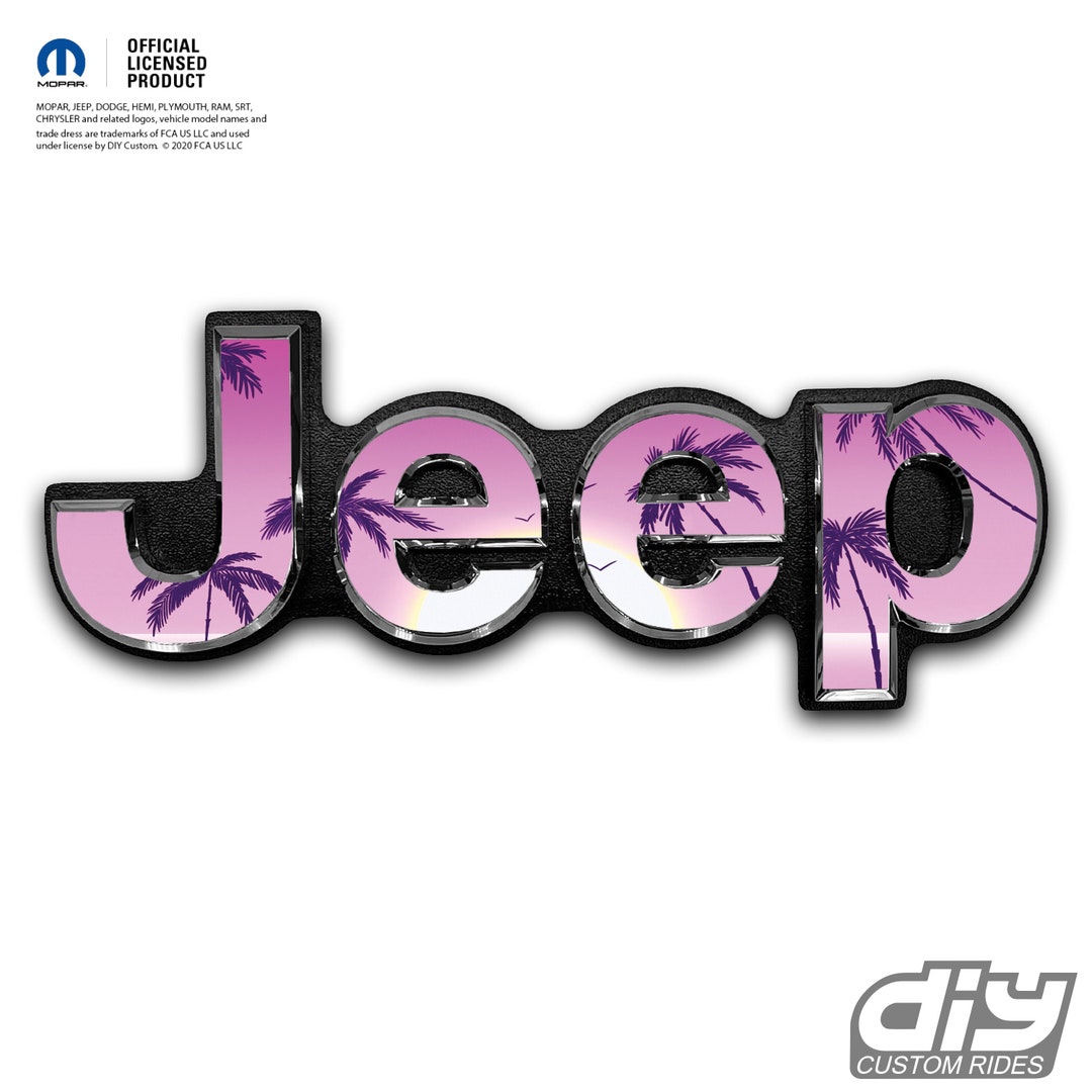 Jeep Emblem Overlay Decals Pink Sunrise - Etsy