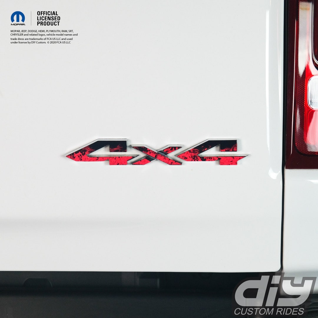 RAM 4x4 Emblem Overlay Decals RED FIRE Flames Fits 2009-2023 - Etsy