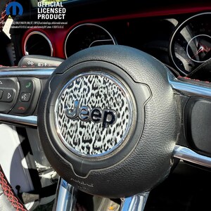 Jeep Wrangler JL Gladiator Steering Wheel Circle Grayscale Leopard ...