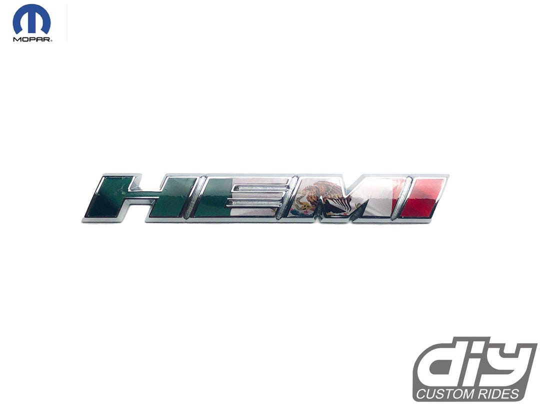 Dodge HEMI Fender Emblem Overlay Decal L&R MEXICAN Flag Fits 2011-2019 ...