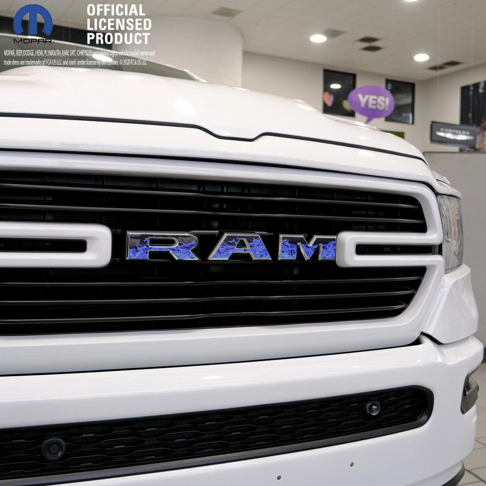 RAM Grill Emblem Overlay Decals BLUE FLAMES Fits 2009-2026 1500-5500 - Etsy