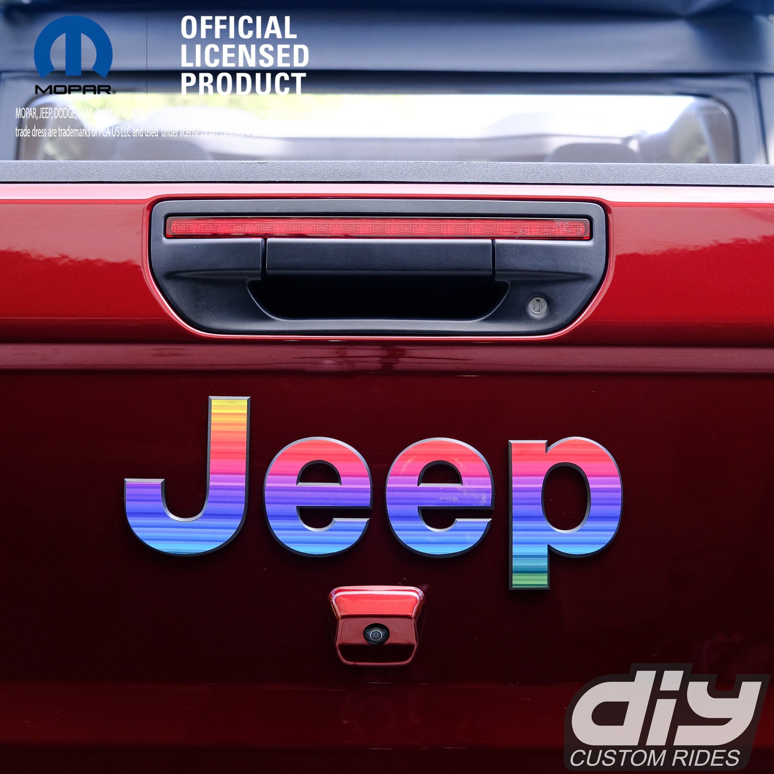 MOPAR Licensed Jeep Accessories Reflective Blue Jeep Gladiator Tailgate ...