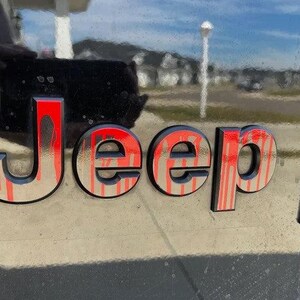 Jeep Emblem Overlay Decals Dripping Red - Etsy