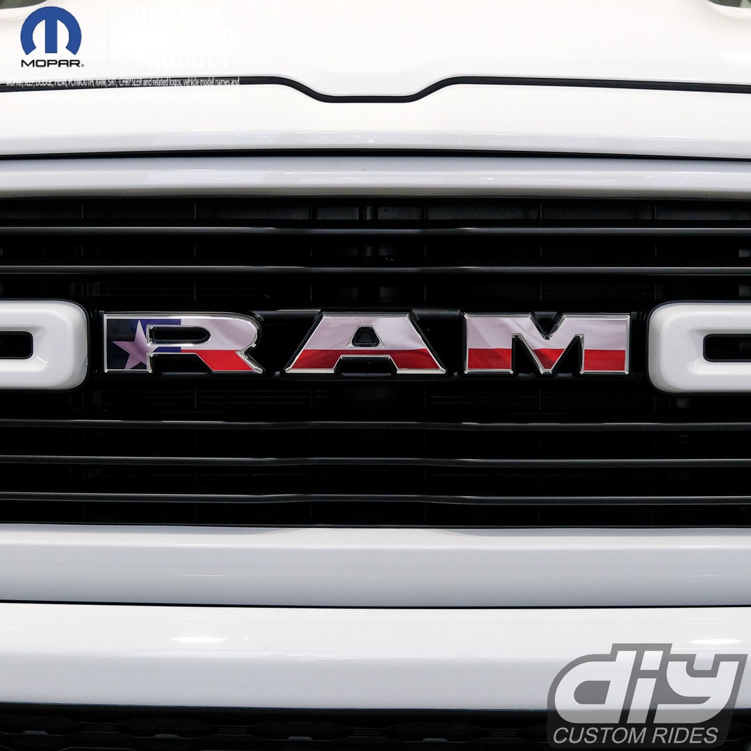 RAM Grill Emblem Overlay Decals Texas Flag Fits 2019-2023 - Etsy