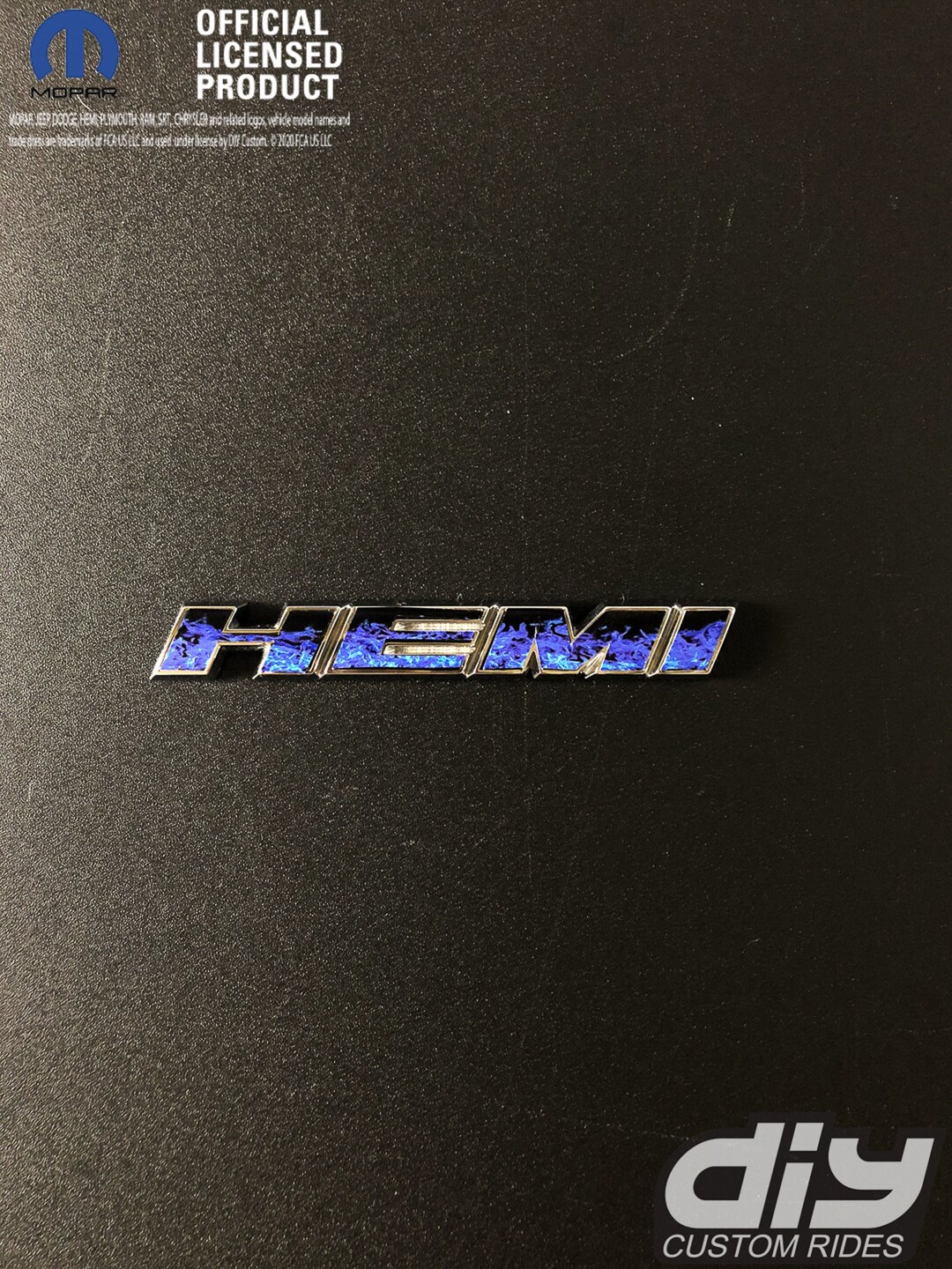 Dodge HEMI Fender Emblem Insert Overlay Decal L&R BLUE Fire Flames Fits ...