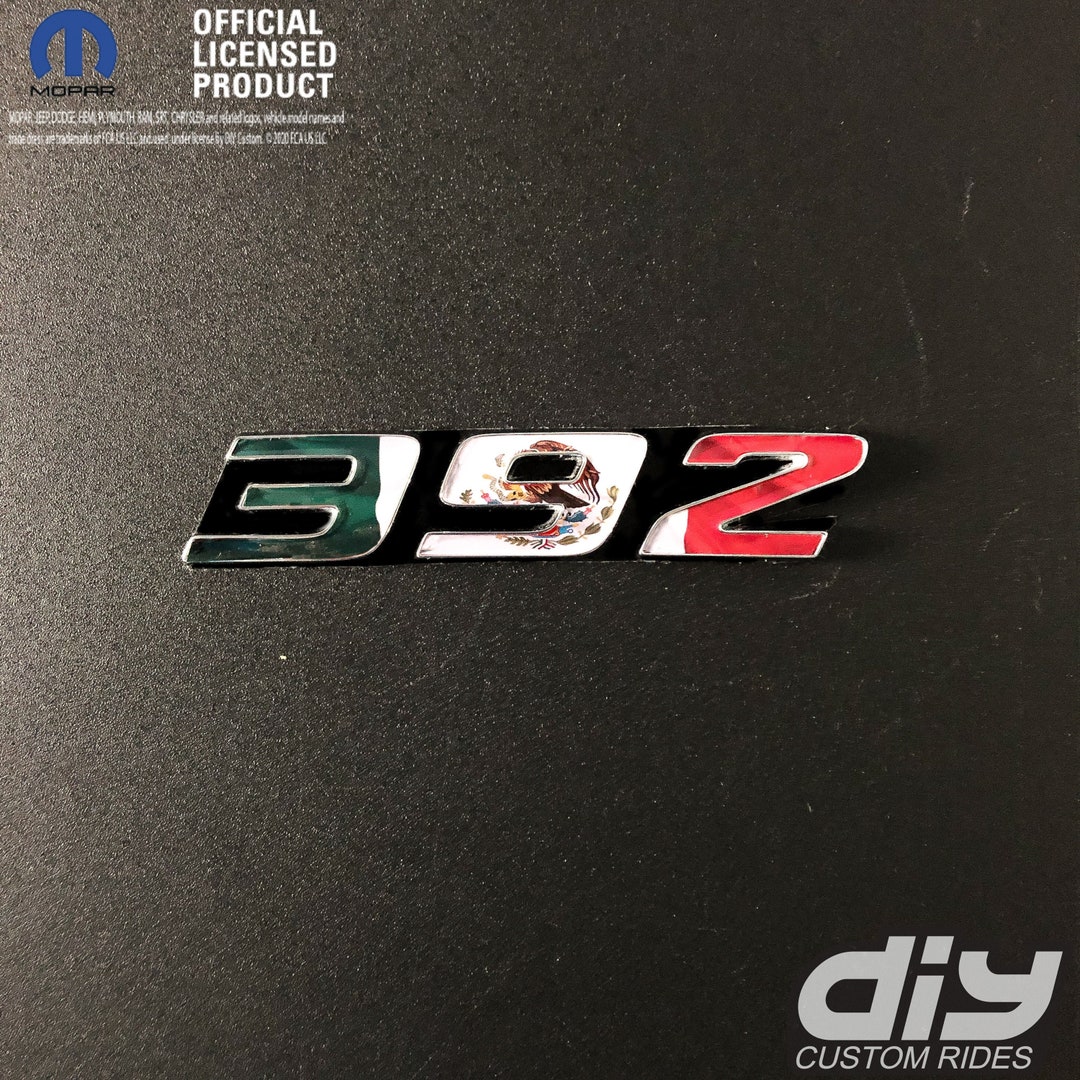 392 Fender Emblem Overlay Decals L&R MEXICAN FLAG Fits Dodge Challenger ...