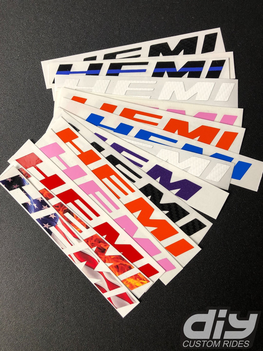 Dodge HEMI Fender Emblem Insert Overlay Decals SOLID COLOR Fits 11-19 ...