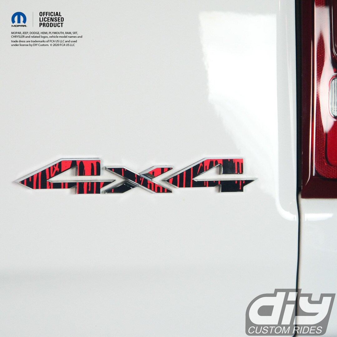 RAM 4x4 Emblem Overlay Decals DRIPPING RED Fits 2009-2023 1500-5500 - Etsy