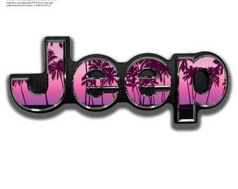 Jeep Wrangler JK Grill Emblem Overlay Decals Satin Soft Pink - Etsy