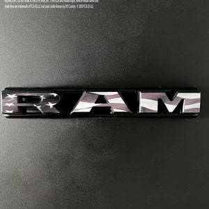 RAM Grill Emblem Overlay Decals Grayscale American Flag Fits 2009-2024 ...