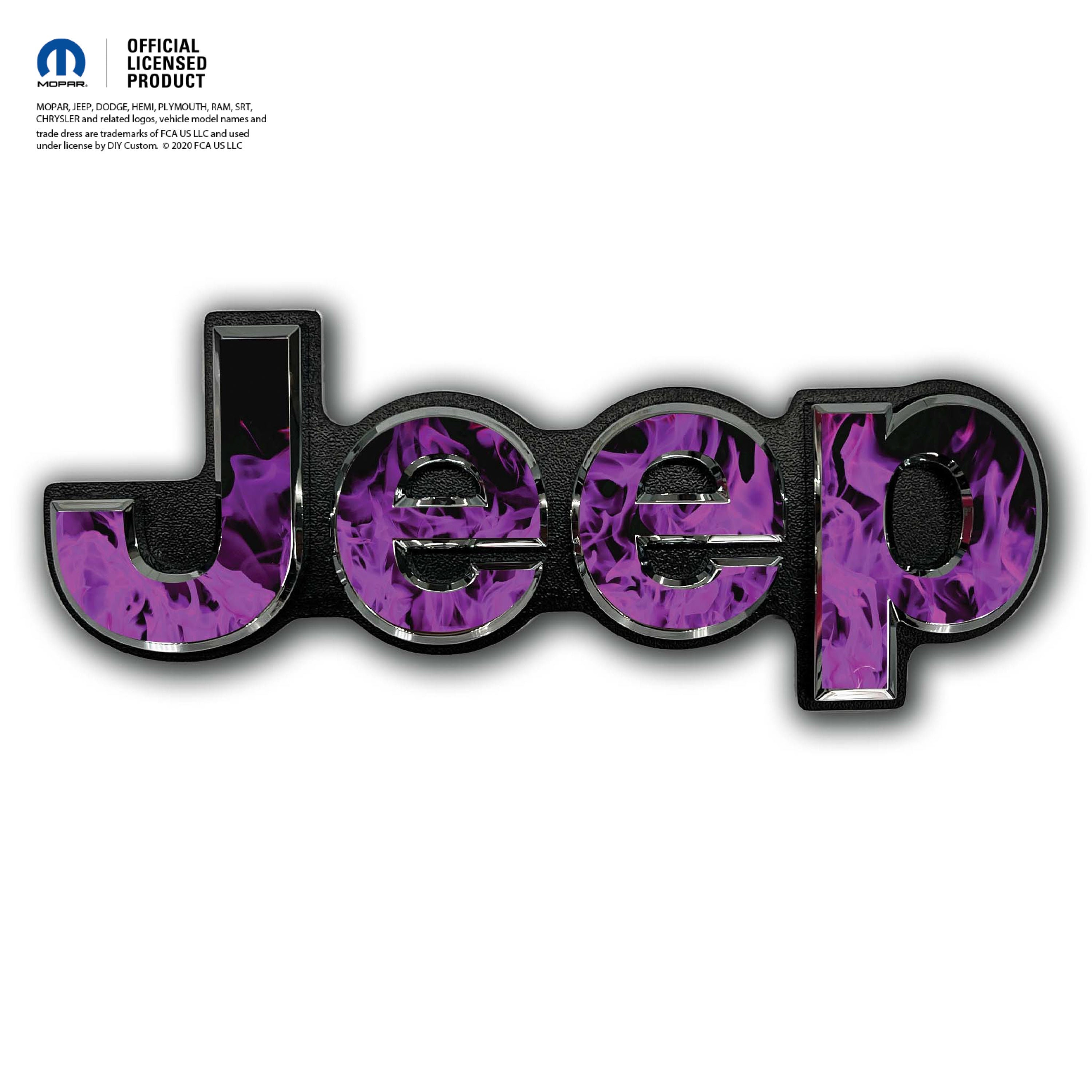 Jeep Fender Emblem Overlay Decals Purple Flames Fits 2018 JL - Etsy