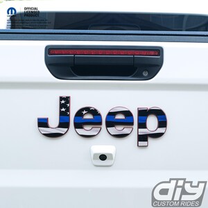 Jeep Emblem Overlay Decals Thin Blue Line American Flag - Etsy