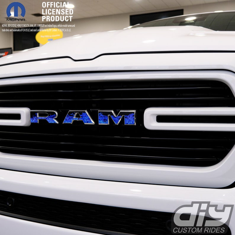 RAM Grill Emblem Overlay Decals Blue Flames Fits 2019-2023 - Etsy