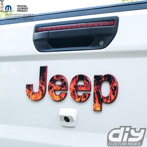 Jeep Gladiator Tailgate Emblem Overlay Decals real Fire - Etsy