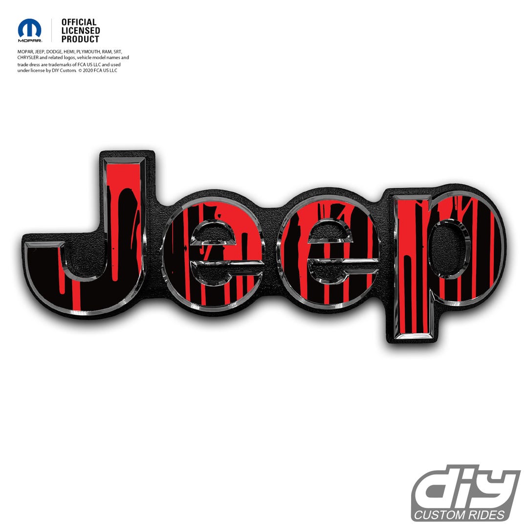 Jeep Emblem Overlay Decals Dripping Red - Etsy