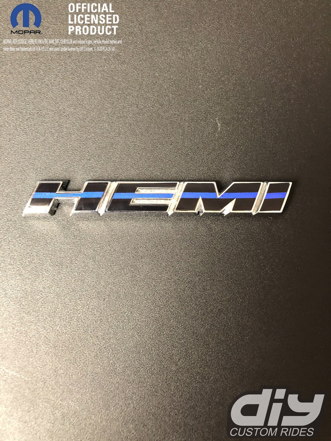 Dodge HEMI Fender Emblem Insert Overlay Decals L&R THIN Blue Line Fits ...