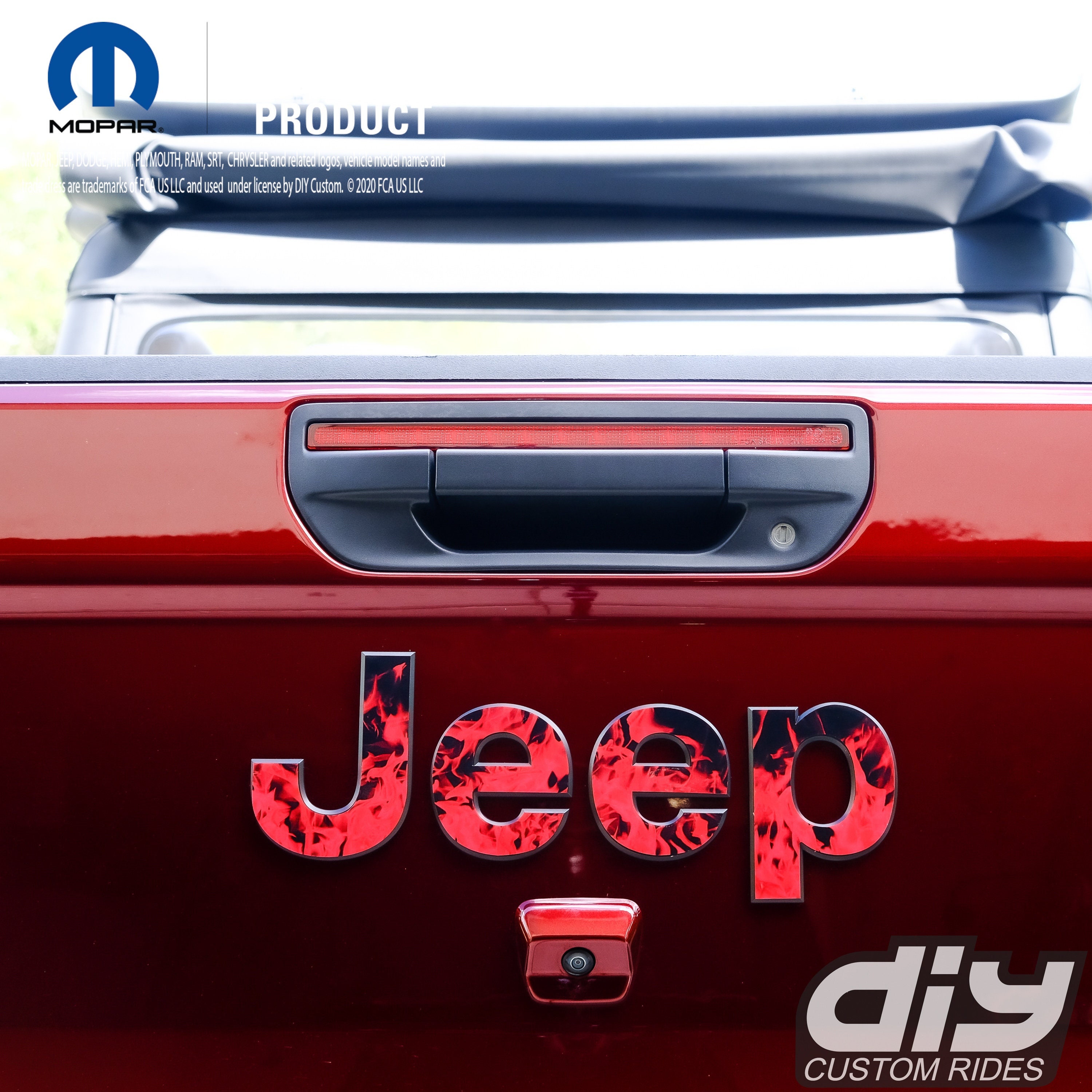 Jeep Gladiator Tailgate Emblem Overlay Decals red - Etsy