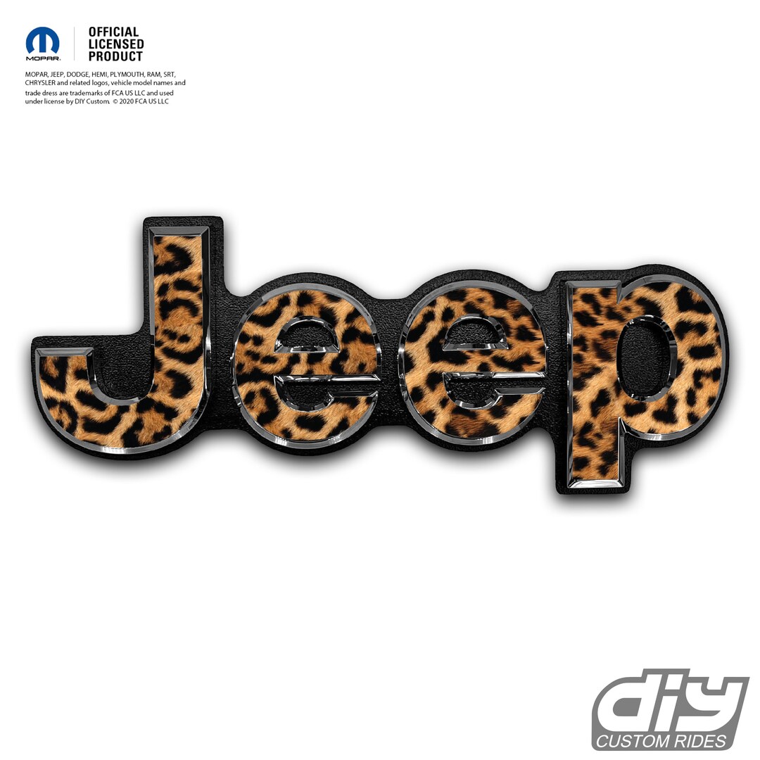 Jeep Emblem Overlay Decals Leopard Print - Etsy