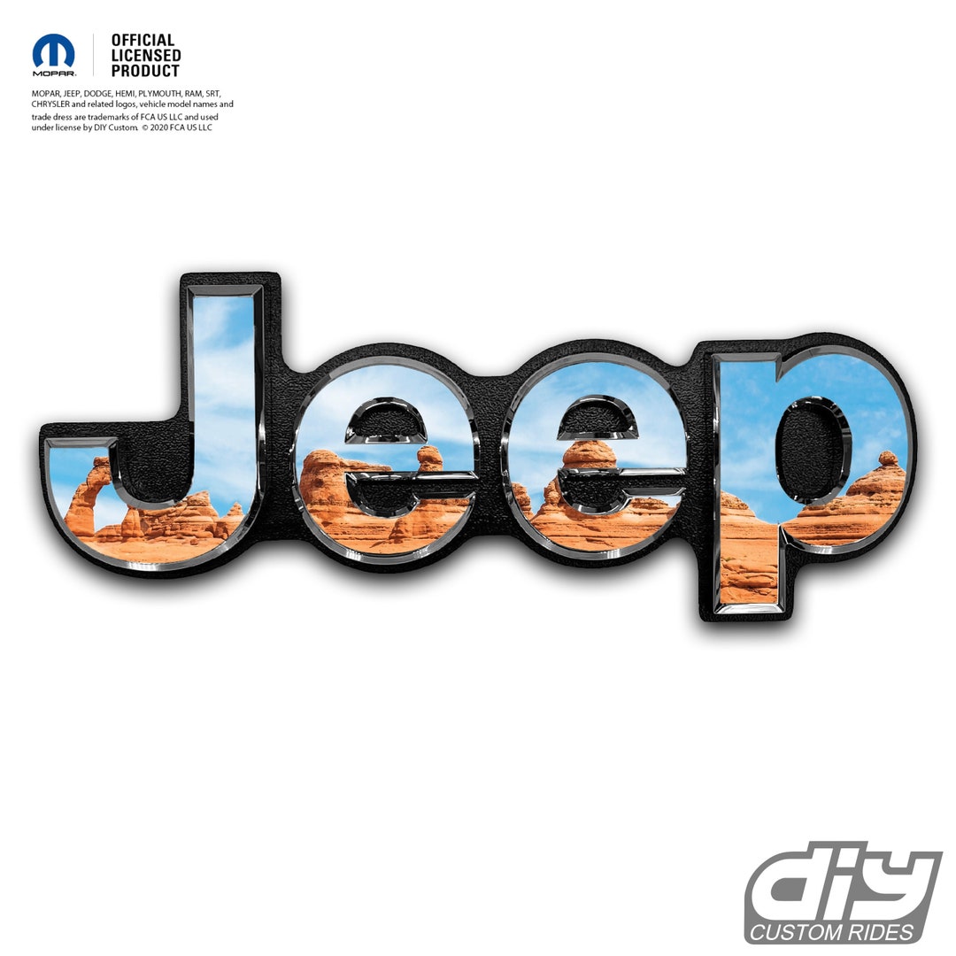 Jeep Emblem Overlay Decals Moab Landscape - Etsy