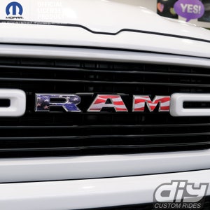 RAM Grill Emblem Overlay Decals Waving American Flag Fits - Etsy