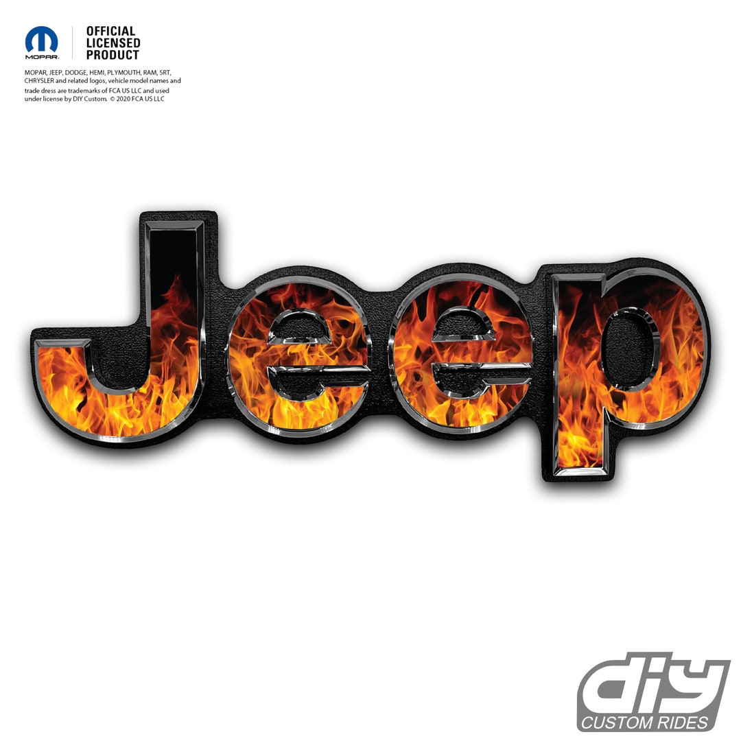 Jeep Emblem Overlay Decals Real Flames - Etsy