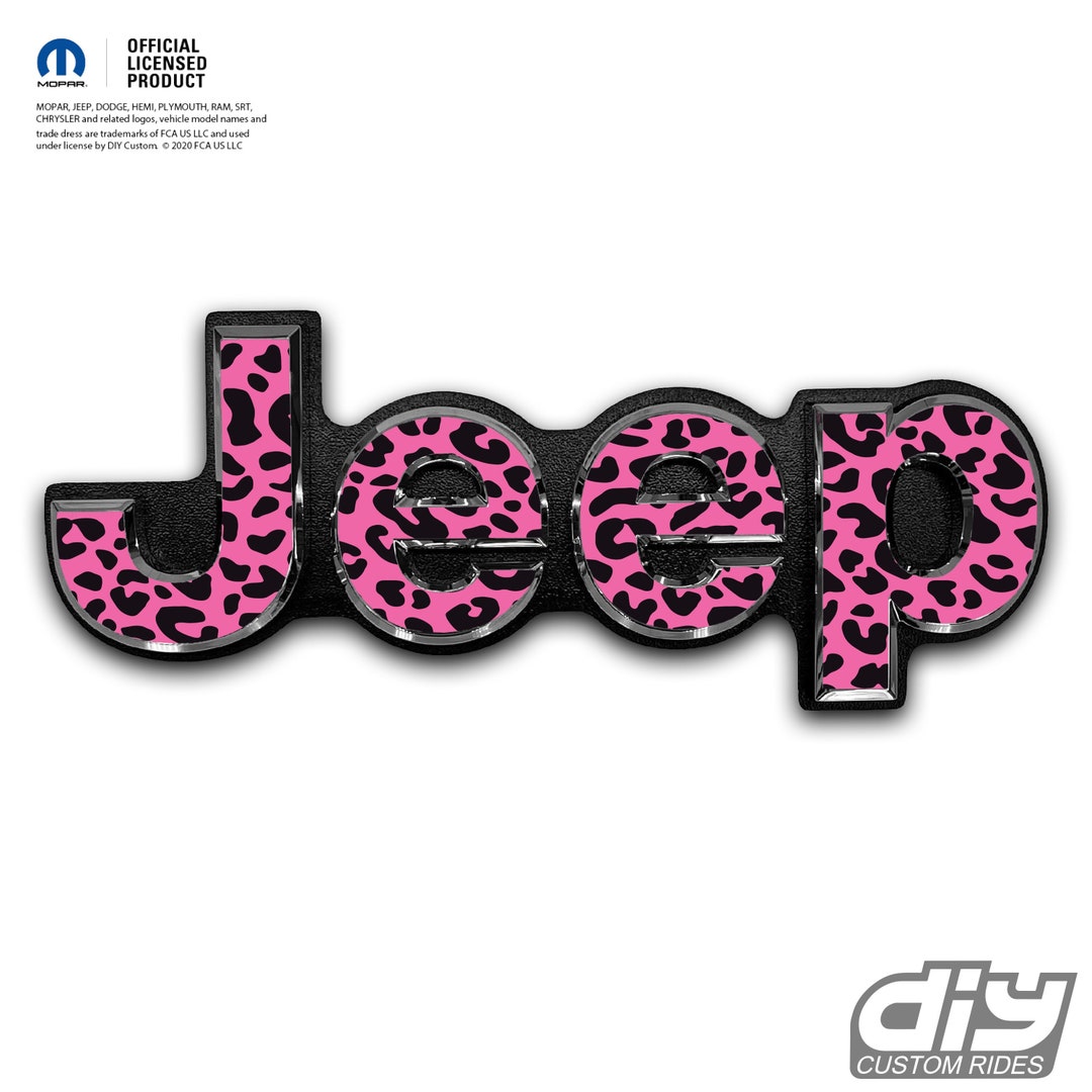 Jeep Emblem Overlay Decals Pink and Black Leopard Print - Etsy