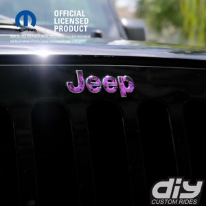 Jeep Emblem Overlay Decals Purple Flames - Etsy