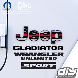 Jeep Emblem Overlay Decals Thin Red Line American Flag - Etsy