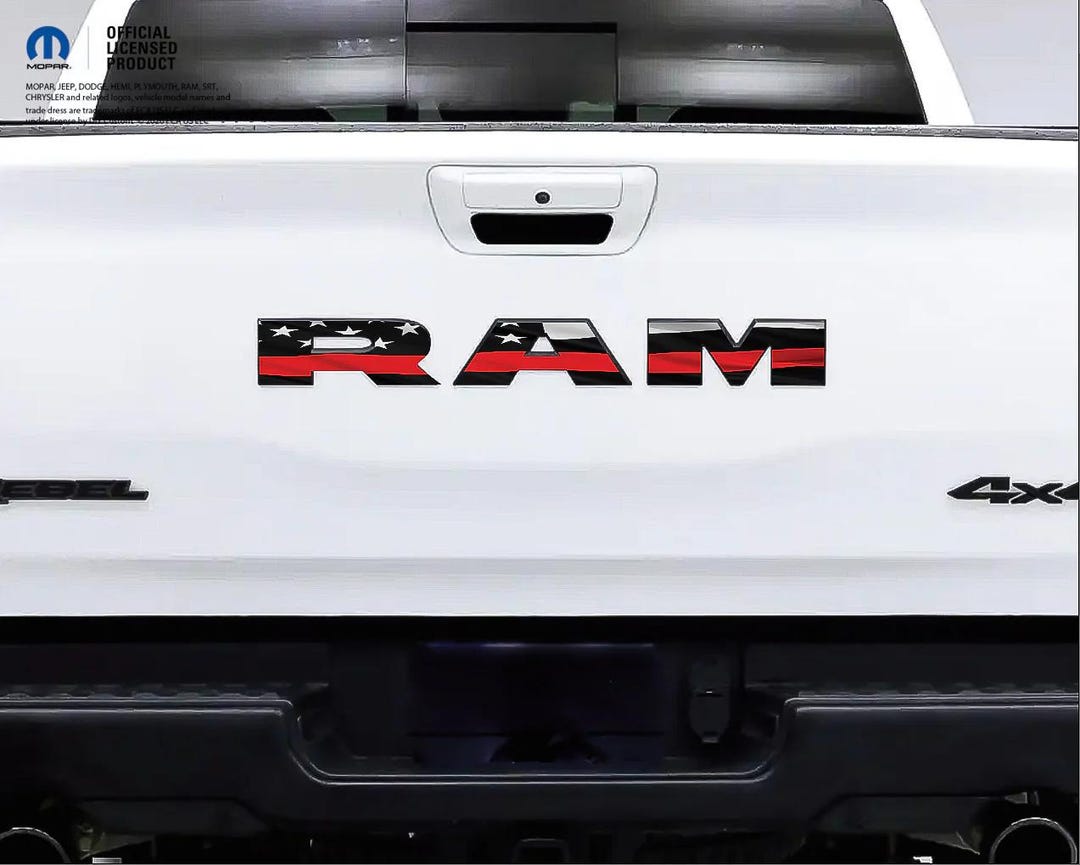 2500 3500 RAM Tailgate Letters Overlay Decals Thin Red Line American ...