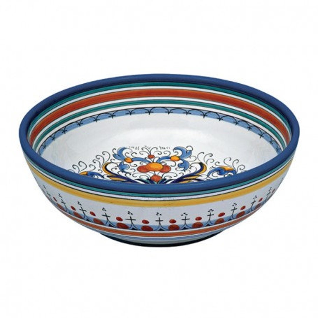 Salad Bowl Ricco Deruta Blue - Etsy
