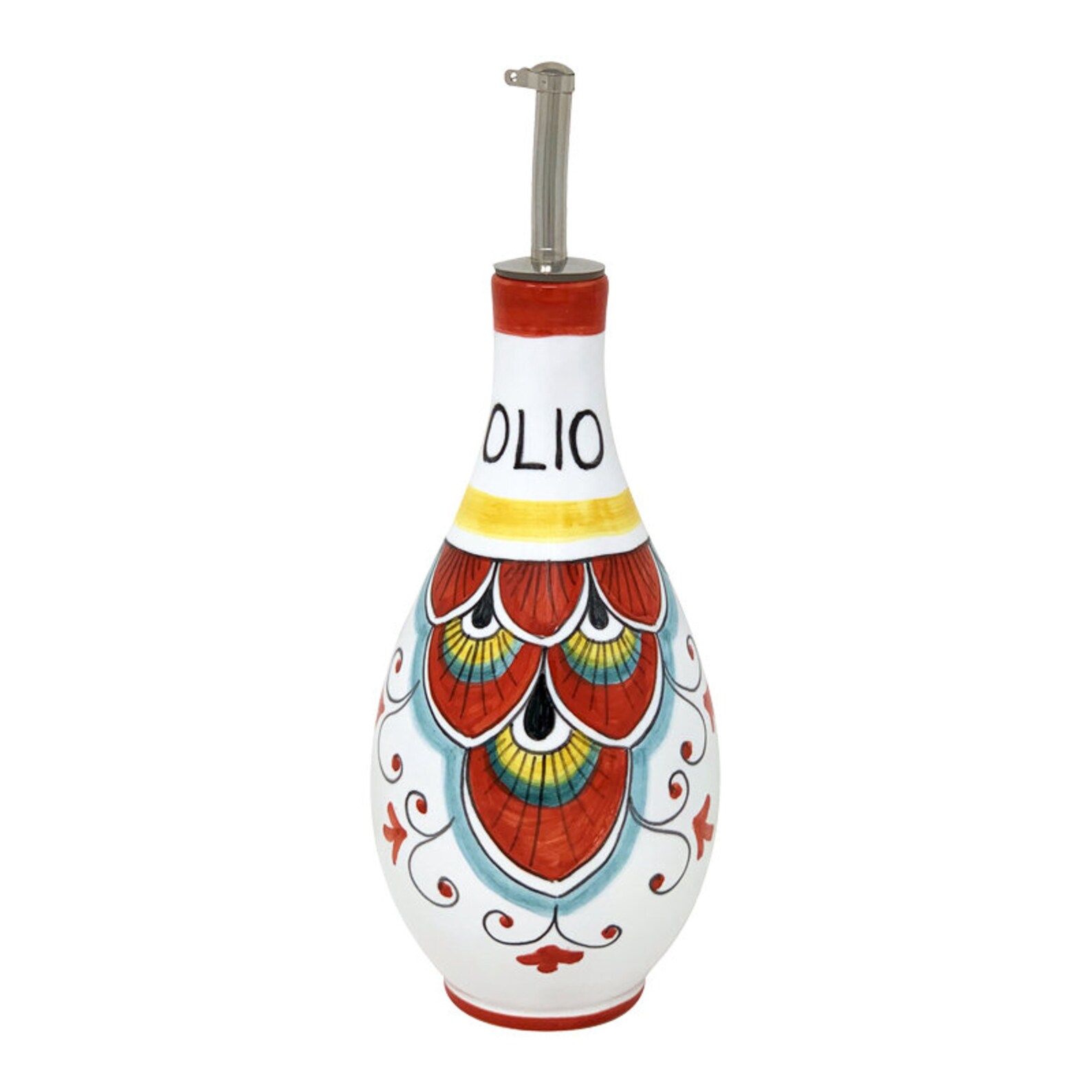 Oliera 0,5L 25 cm pintado a mano con decoración peacock rojo - Etsy España