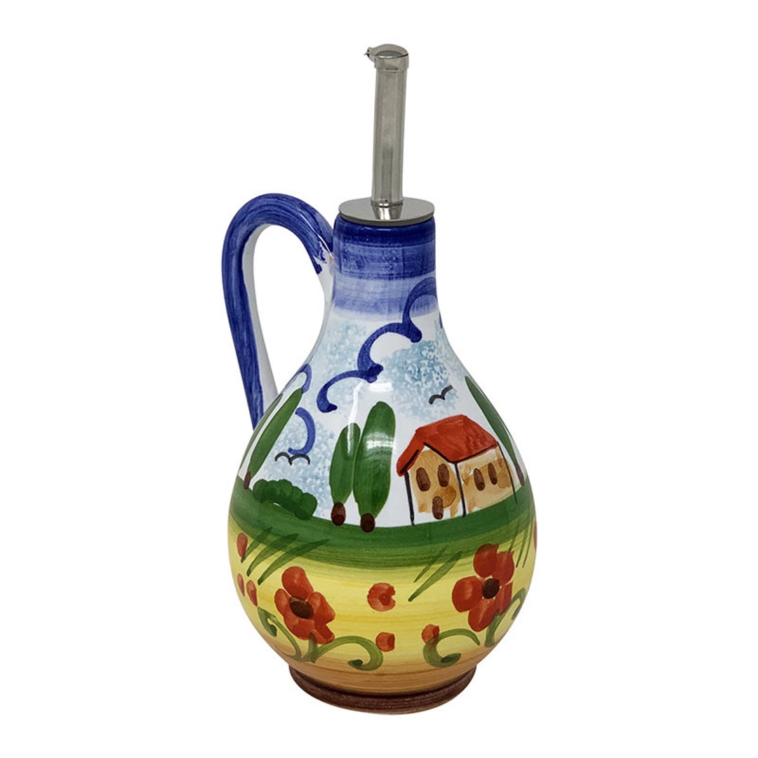 Oil Bottle 5" With Paesaggio Decoration - Etsy