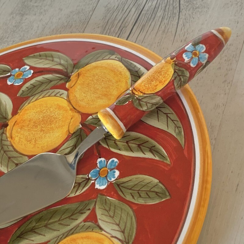 Set Piatto Dolce y Pala Dolce Positano Rosso - Etsy México