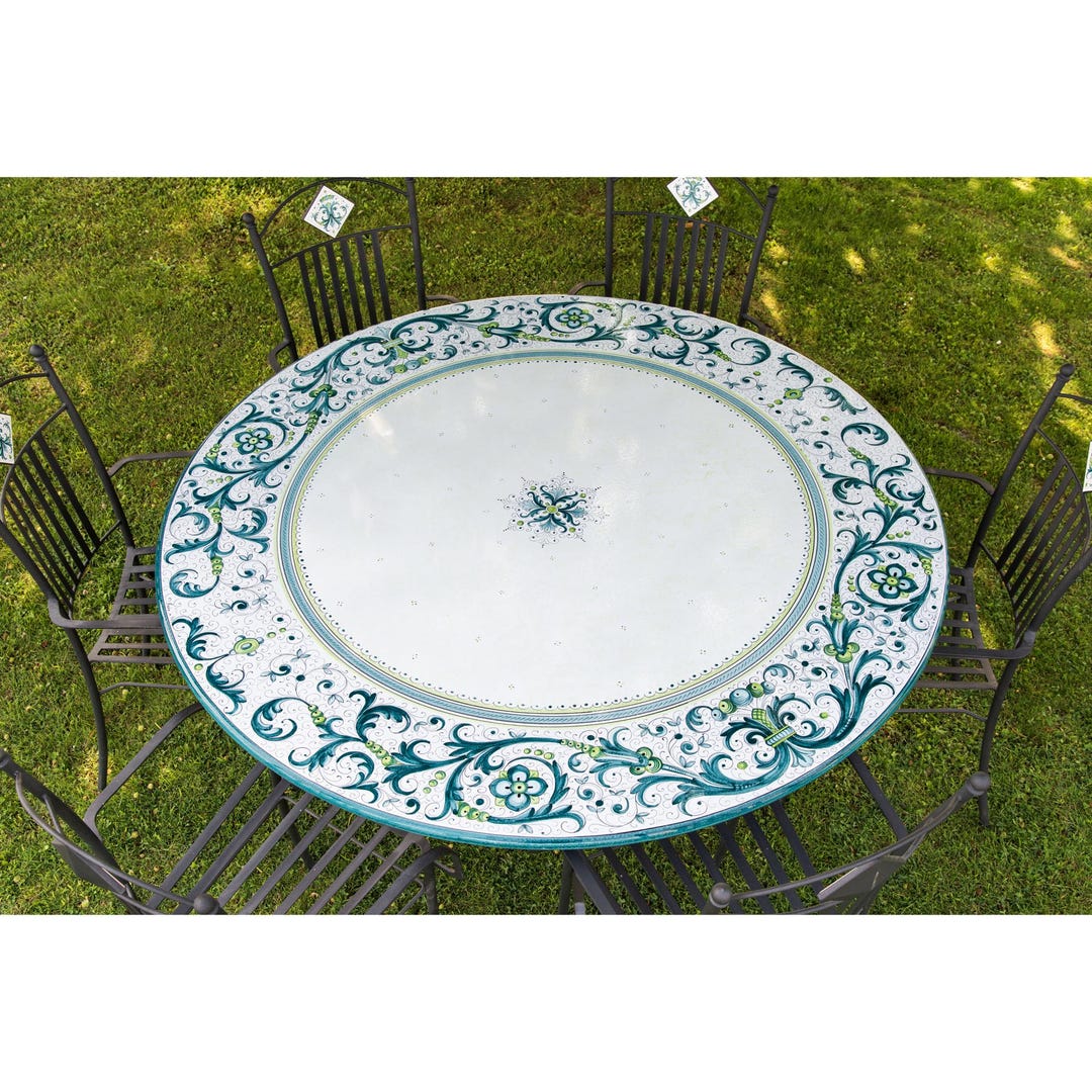 Lava Stone Table Ricco Deruta Green - Etsy