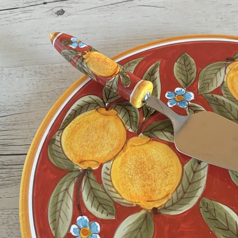 Set Piatto Dolce y Pala Dolce Positano Rosso - Etsy México