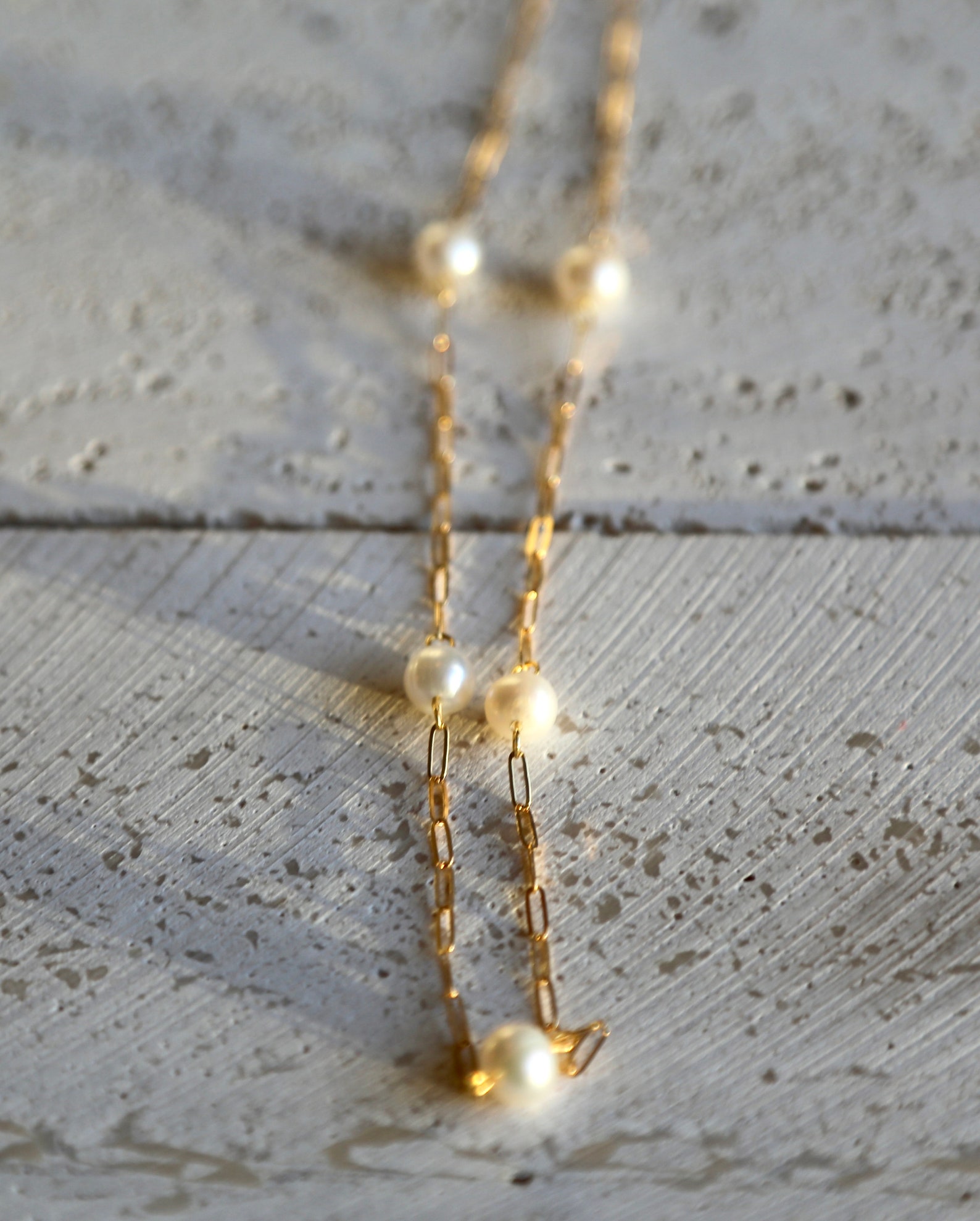 18k Gold Filled Paper Clip Chain Necklace: Freshwater Pearl - Etsy