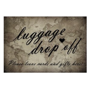 Luggage Drop off Sign, Travel Themed Baby Shower, Travel-themed Bridal ...