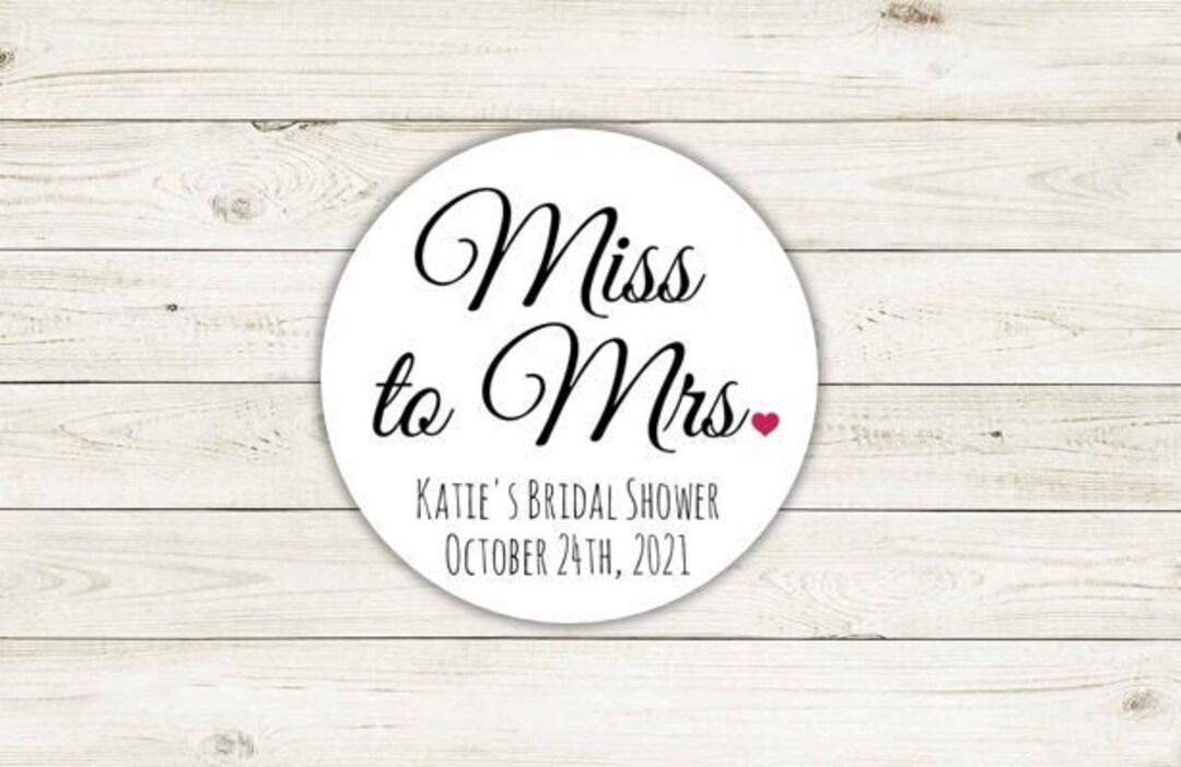 Miss To Mrs Stickers, Wedding Favor Stickers, Bridal Shower Favor ...