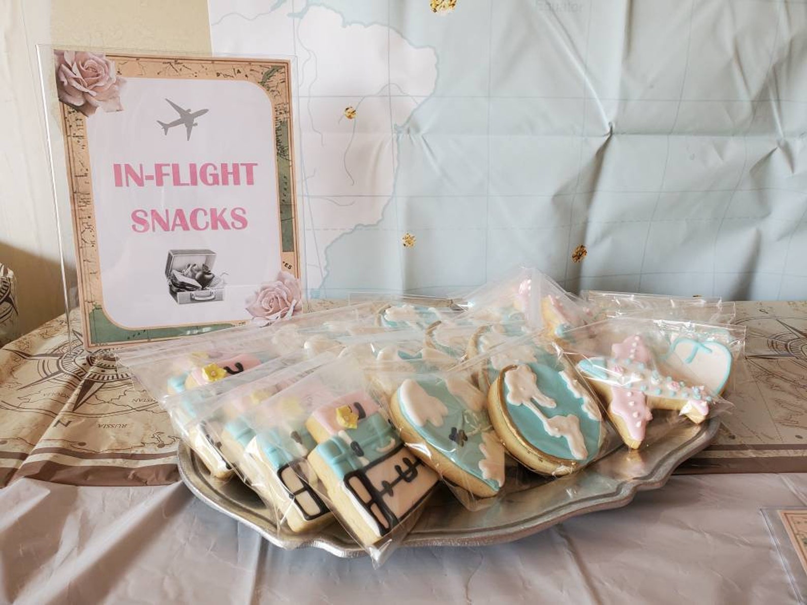 In-flight Snacks Sign travel-themed baby shower | Etsy