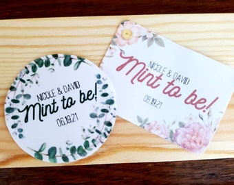 Personalized Blush Floral Wedding Mint Labels, Customized Mint to Be ...